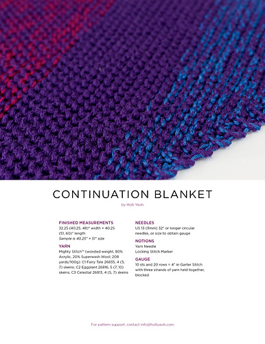 Ravelry: Continuation Blanket pattern by Holli Yeoh