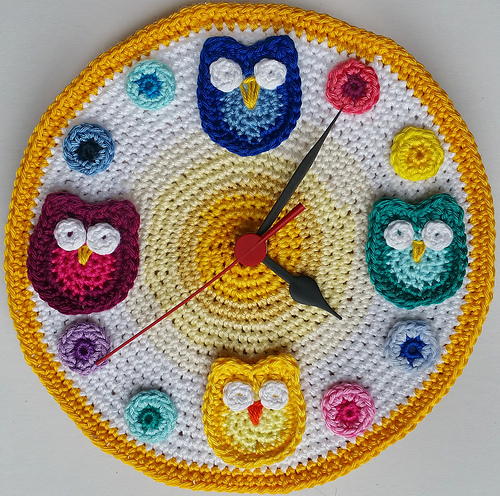 Ravelry: Crocheted Clock with Owls pattern by Karin Pichler Designs