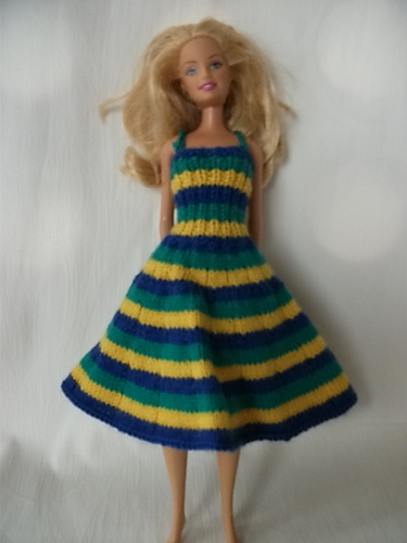 Ravelry: #0301 Striped Dress pattern by stickatillbarbie.se