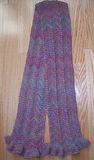 Ravelry: Ruffled Chevron Scarf pattern by Karen Caron