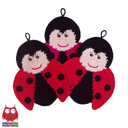 Ravelry 150 Ladybug Decor Or Potholder Pattern By LittleOwlsHut Ravelry 150 Ladybug Decor Or Potholder Pattern By LittleOwlsHut
