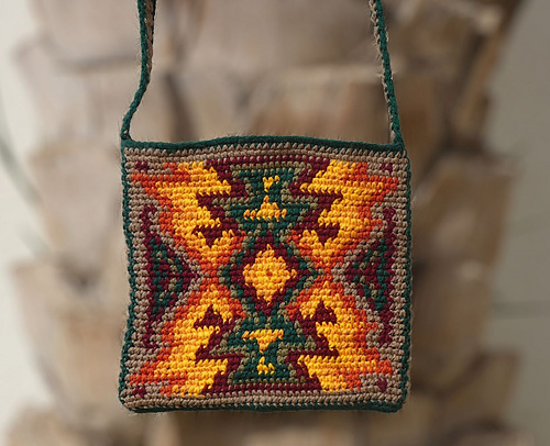 Ravelry: Aztec-Inspired Crochet Bag Pattern pattern by Katie McCrochet