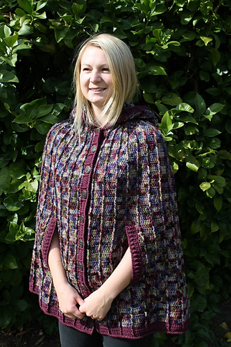Ravelry: Ridged hooded cape pattern by Kaye Adolphson