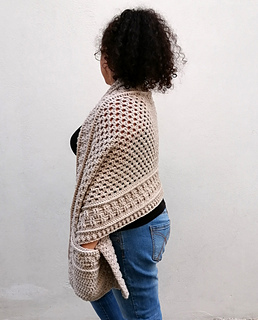 Ravelry: Textured Granny Pockets Shawl pattern by Kiki Crochet Patterns