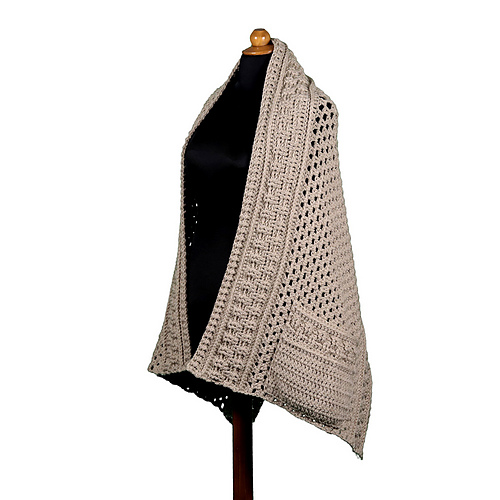 Ravelry: Textured Granny Pockets Shawl pattern by Kiki Crochet Designs
