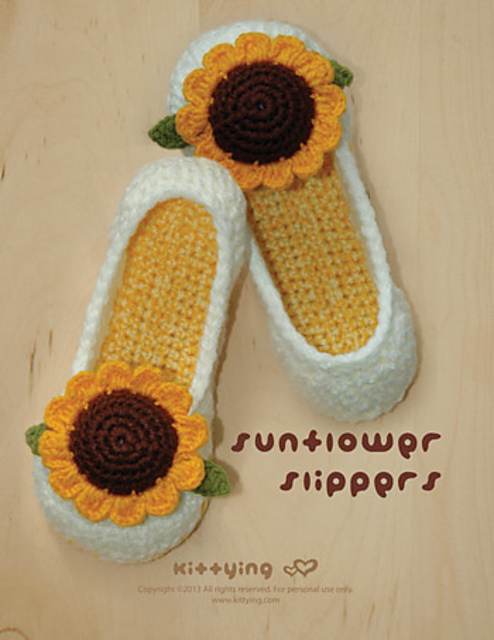 Ravelry: Sunflower Women's House Slipper pattern by Kittying Ying