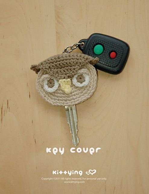 Ravelry: Owl Key Cover pattern by Kittying Ying