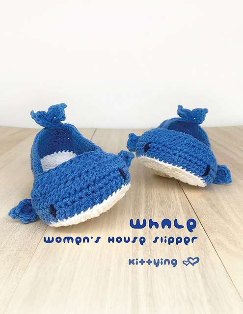Ravelry: Whale Women's House Slipper pattern by Kittying Ying