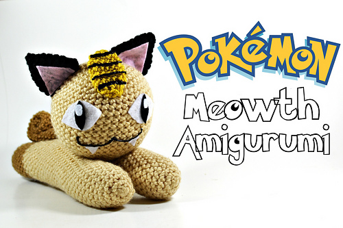Ravelry: Meowth Flat Cat Pokemon Amigurumi pattern by Codi Hudnall