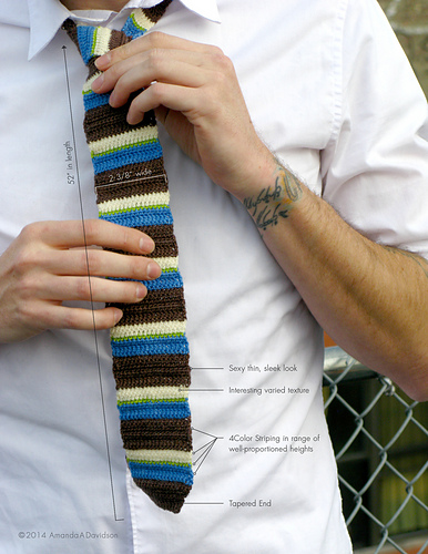 Ravelry: Dapper Tie [for men, or not] pattern by Amanda A Davidson
