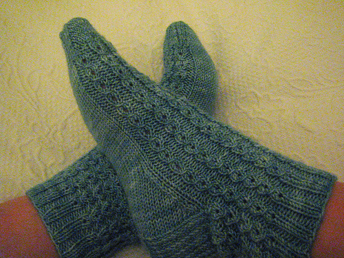 Ravelry: Lacy Mock Cable Socks pattern by ScarlettKnits