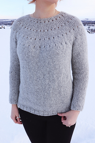 Ravelry: Easy Eyelet Yoke Sweater pattern by Knitatude / Chantal ...