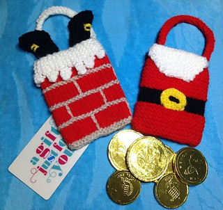 Ravelry: Santa Chimney and Coat Christmas Gift Bags pattern by Rebecca ...