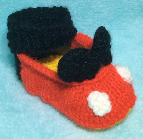Ravelry: Mickey Mouse Baby Booties pattern by Rebecca Roberts