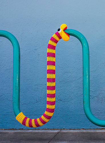 Ravelry: KnitsForLife's Worm Meter Eater Yarn Bomb