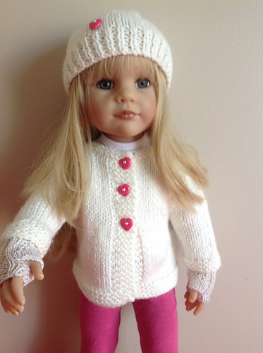 Ravelry: Classy Cardigan for 18" Dolls pattern by Knitting Nanny Mo