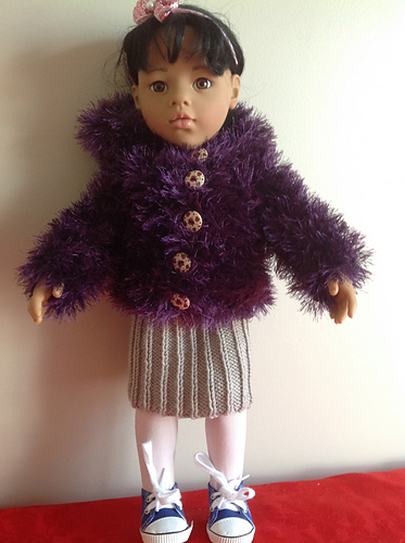 Ravelry: Fur Jacket for 18" Dolls pattern by Knitting Nanny Mo