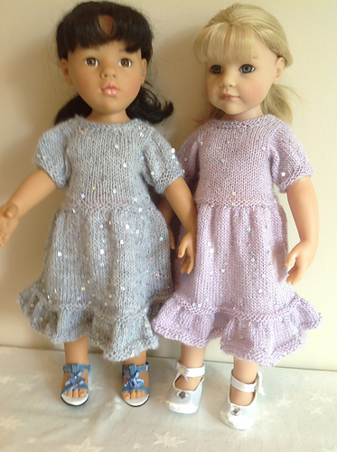 Ravelry: Party dress and shawl for 18" doll pattern by Knitting Nanny Mo