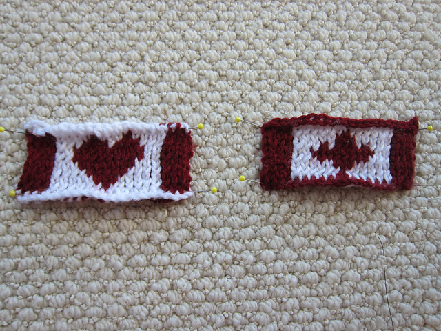 Ravelry: Canadian Flag Patches pattern by Knitting and a Movie