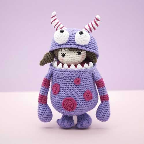 Ravelry: Little Ella in her monster suit pattern by Erinna Lee