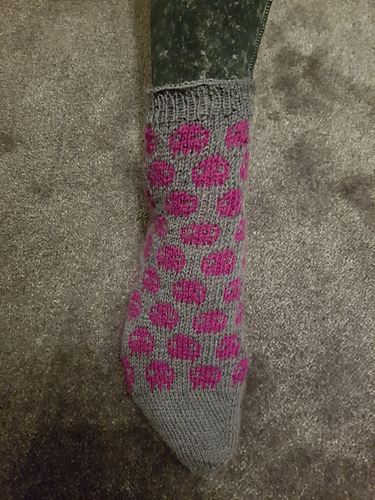 Ravelry: Polka Dot Skull Socks pattern by Strangecat Design