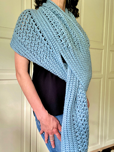 Ravelry: Hole-Lotta-Looks Gathered Wrap pattern by Sonja Hood
