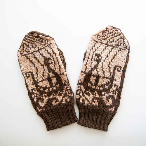 Ravelry: Viking Ship Mittens pattern by Sharon Oliveira