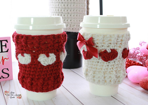 Ravelry: Heart Stitch Coffee Cozy pattern by Kris Moore