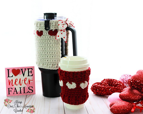 Ravelry: Heart Stitch Coffee Cozy pattern by Kris Moore