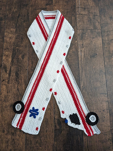 Ravelry: 1st Responder Ambulance Scarf pattern by Kristen Patton