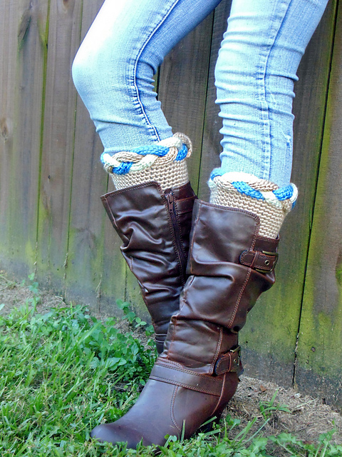 Ravelry: Woven Boot Cuffs pattern by Kristi Simpson