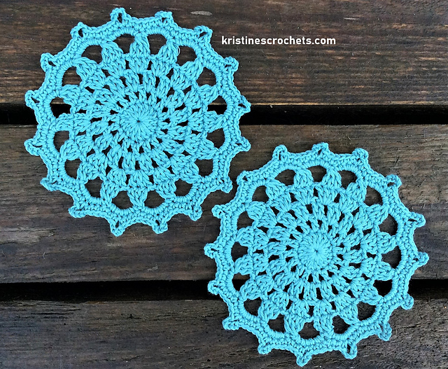 Ravelry: Easy Lace Coaster/Motif pattern by Kristines Crochets