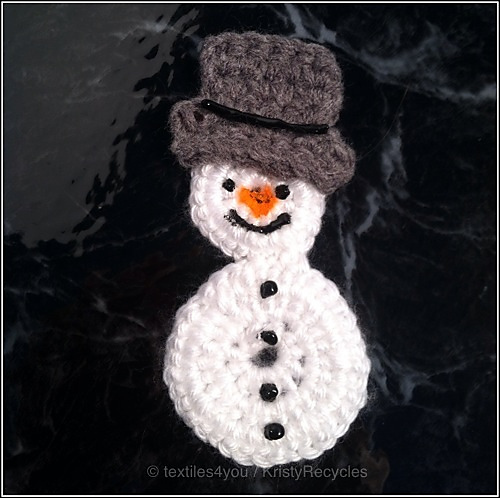 Ravelry: Snowman Applique pattern by Crochet with Clare