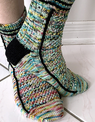 Ravelry: Varsity Beekeeper Socks pattern by Rachel Leggett