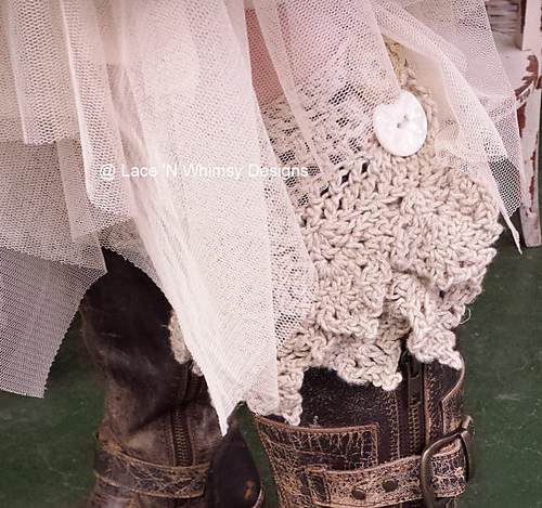 Ravelry: Lace Boot Cuffs Layered and Ruffled pattern by Lace N Whimsy