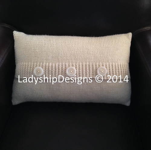Ravelry: Band of Buttons Pillow Cover pattern by LadyshipDesigns