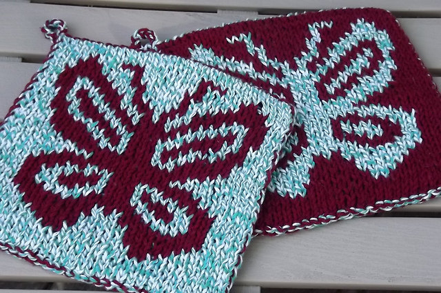 Ravelry: Double Knit Butterfly Hot Pad pattern by Lauras Knits