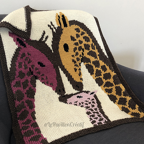 Giraffe Blanket in Progress, now with bonus yarn barf content. : r/knitting