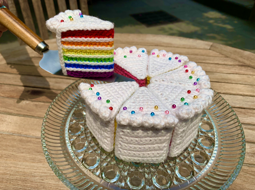 Ravelry: LGBTQIA+ Pride Cake Slices pattern by Grace Grommes