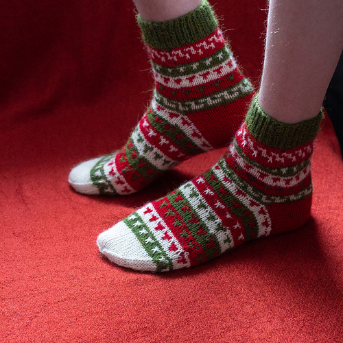 Ravelry: Xmas Jolly Socks pattern by Valeria Titova