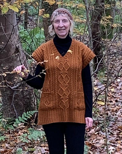 Ravelry: Aran Slipover with pockets pattern by Lesley Booth
