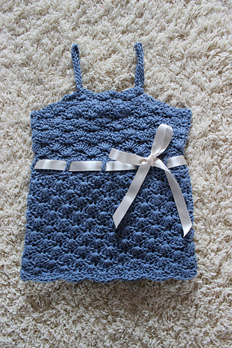 Ravelry: Toddler Shell-Stitch Tank with Ribbon pattern by Julie Lapalme