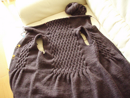 Ravelry: Handknitlife's Smocked Cable Coat 2