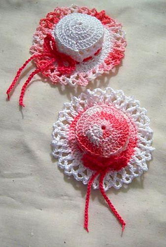 Ravelry: Spring Lacy Crochet Cross Stitch Hats Ornaments pattern by ...