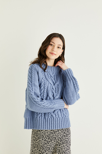 Ravelry: Round Neck Cable Sweater 10321 pattern by Hayfield