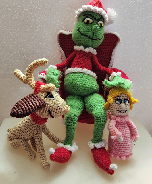 Ravelry: Crochet Christmas Grinch Dolls & Chair pattern by Connie Hughes