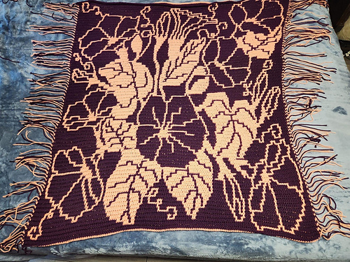 Ravelry: Merry Morning Glories Overlay Mosaic Blanket pattern by ...