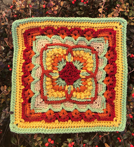 Ravelry: Indian Paintbrush 12" Square pattern by Lisa Mauser