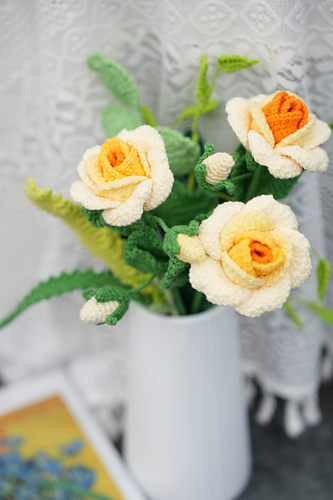 Ravelry: Crochet Rosa Chinensis Flower pattern by Loopara Crochet