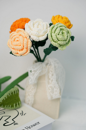 Ravelry: Crochet Cream Rose Flower pattern by Loopara Crochet